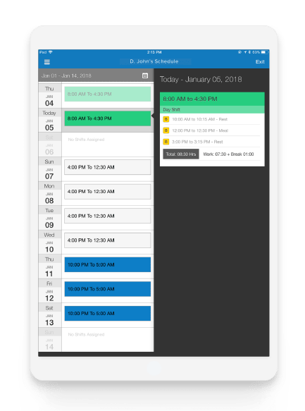 Cloud Based Employee Time Clock App - Replicon