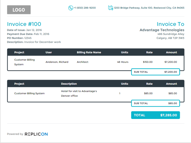Sending An Invoice To Your Client Replicon