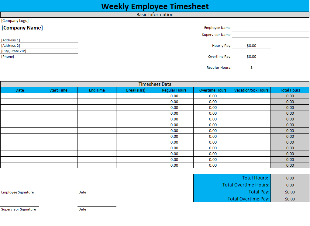 Weekly Time Sheet Template SampleTemplatess SampleTemplatess